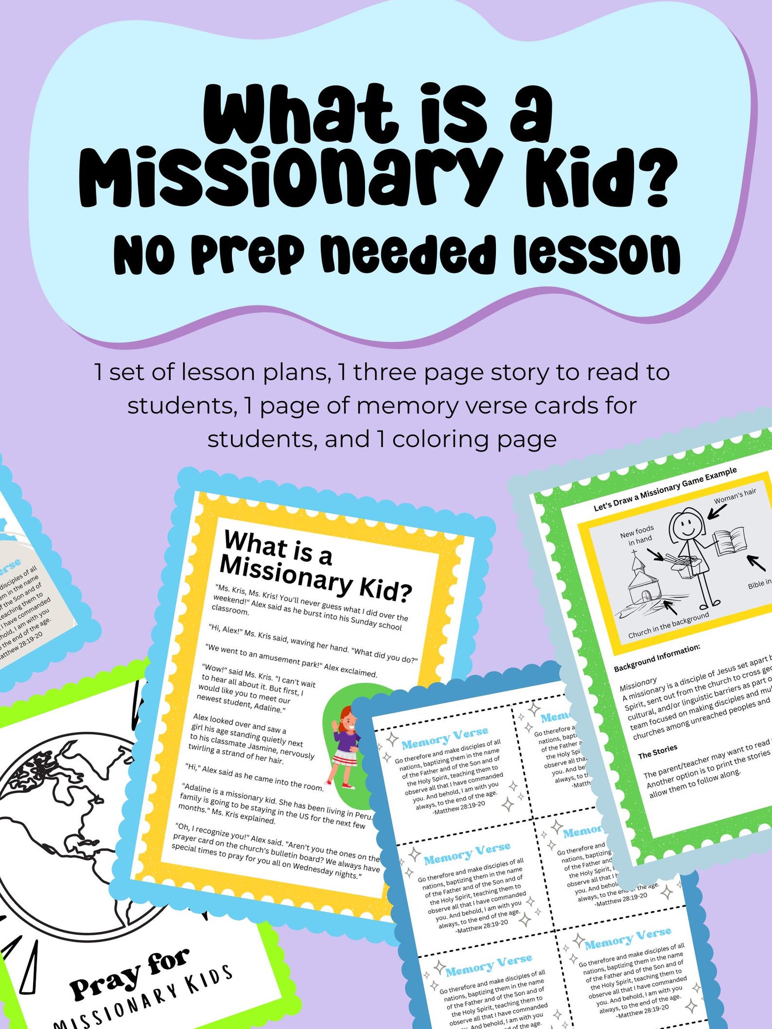Missionary Kid Lesson Plan Bundle – No Prep, Activity Sheets (digital ...