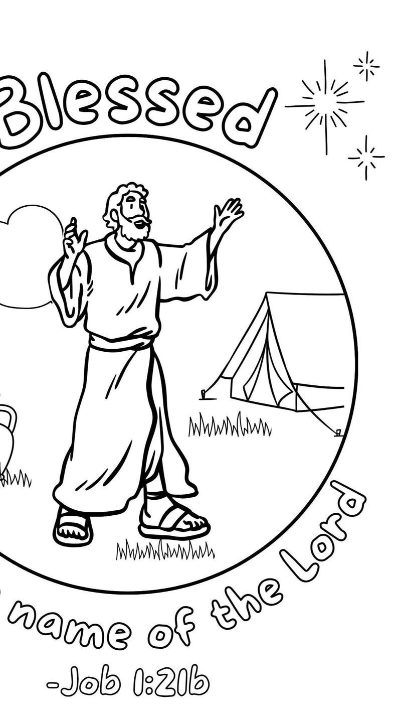 Job - Bible Character Coloring Sheet - Etsy
