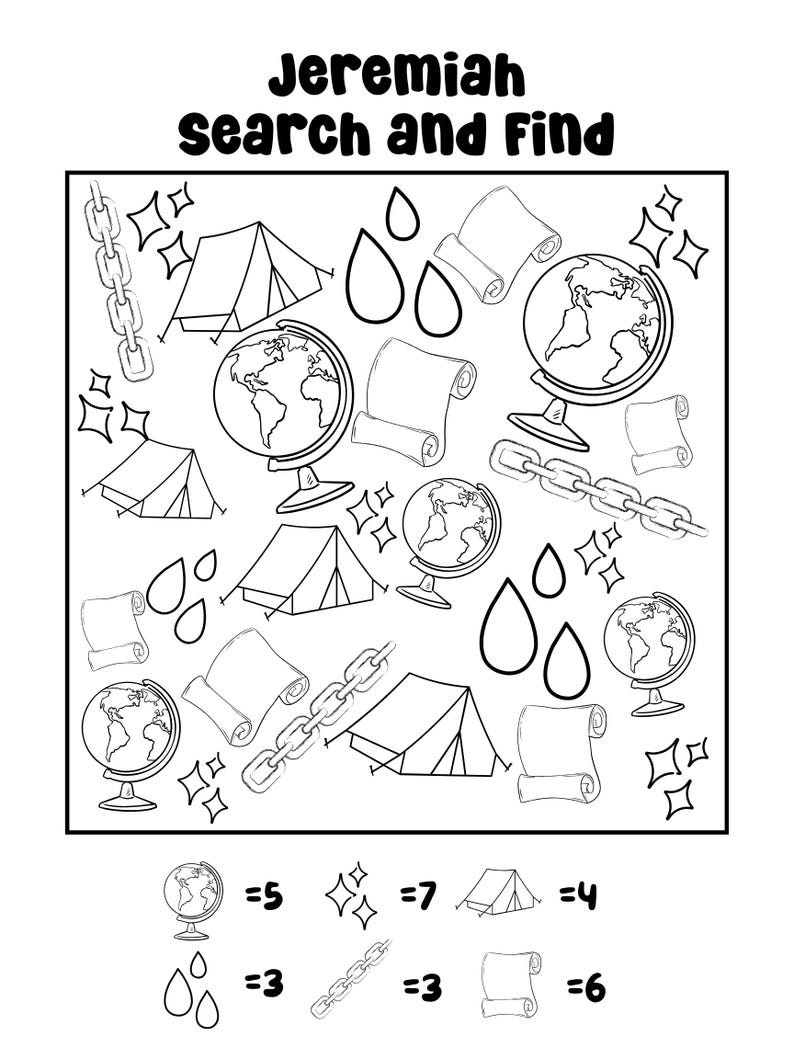 Jeremiah the Prophet Worksheet Bundle: Coloring Page, Search, and More ...