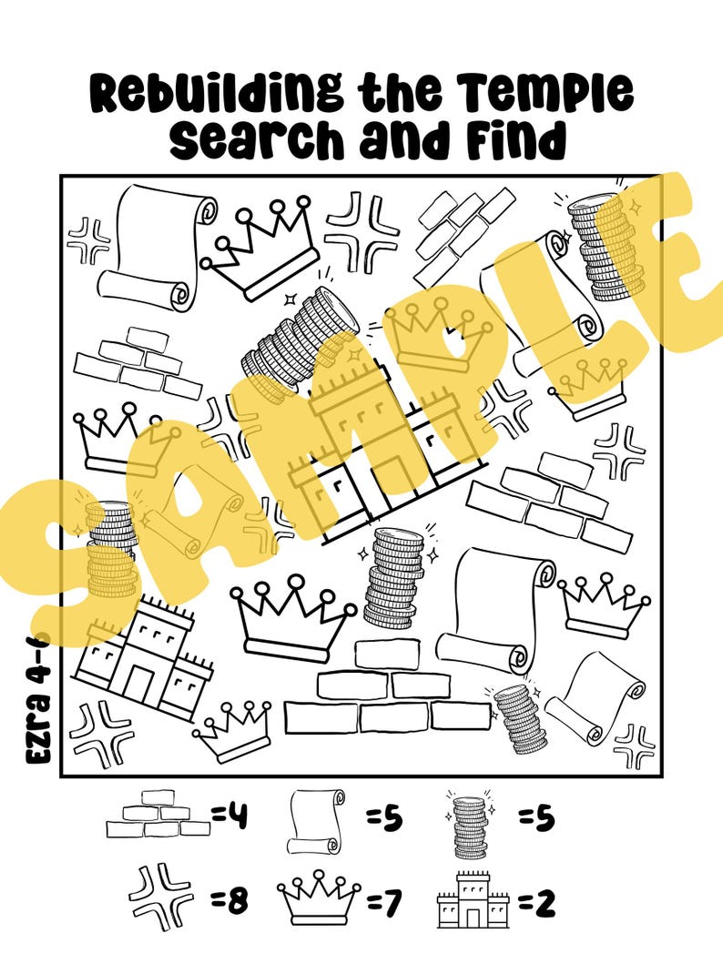 Rebuilding the Temple Worksheet Bundle: Coloring Page, Unscramble the ...