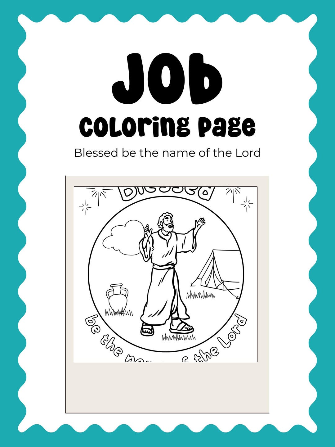 Job - Bible Character Coloring Sheet - Etsy