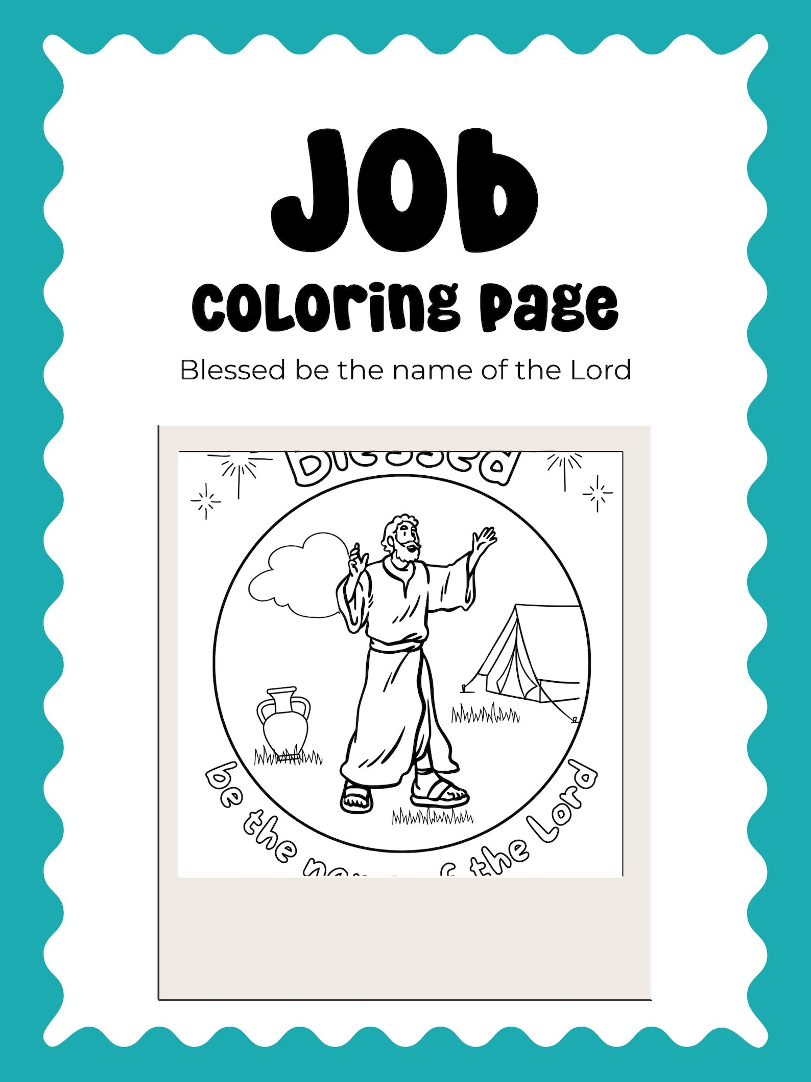Job - Bible Character Coloring Sheet - Etsy