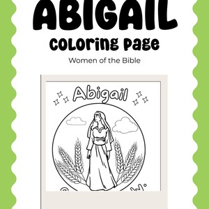 Abigail Bible Character Coloring Sheet - Etsy