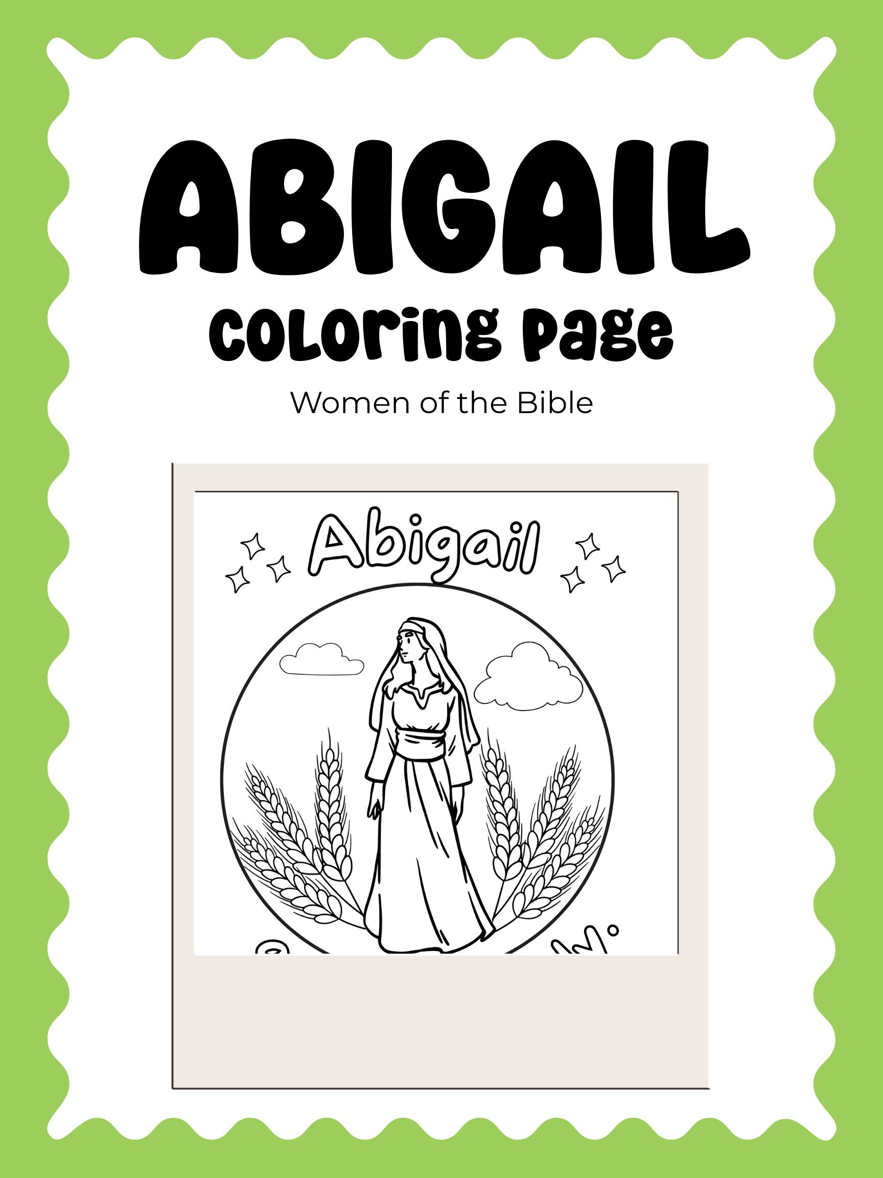 Abigail Bible Character Coloring Sheet - Etsy