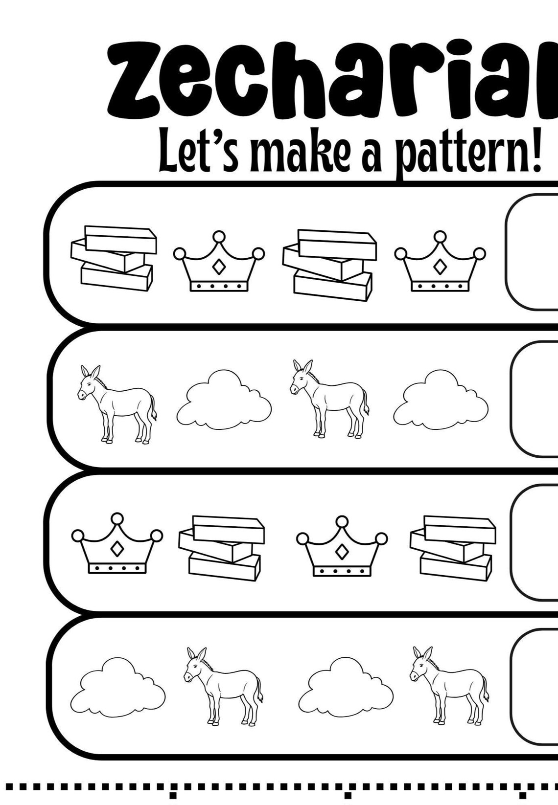 Zechariah Preschool Activity - Prek - Bible Craft - Digital Download - Etsy