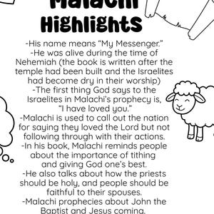 Malachi Bible Character Worksheet Bundle: Sunday School Activities ...