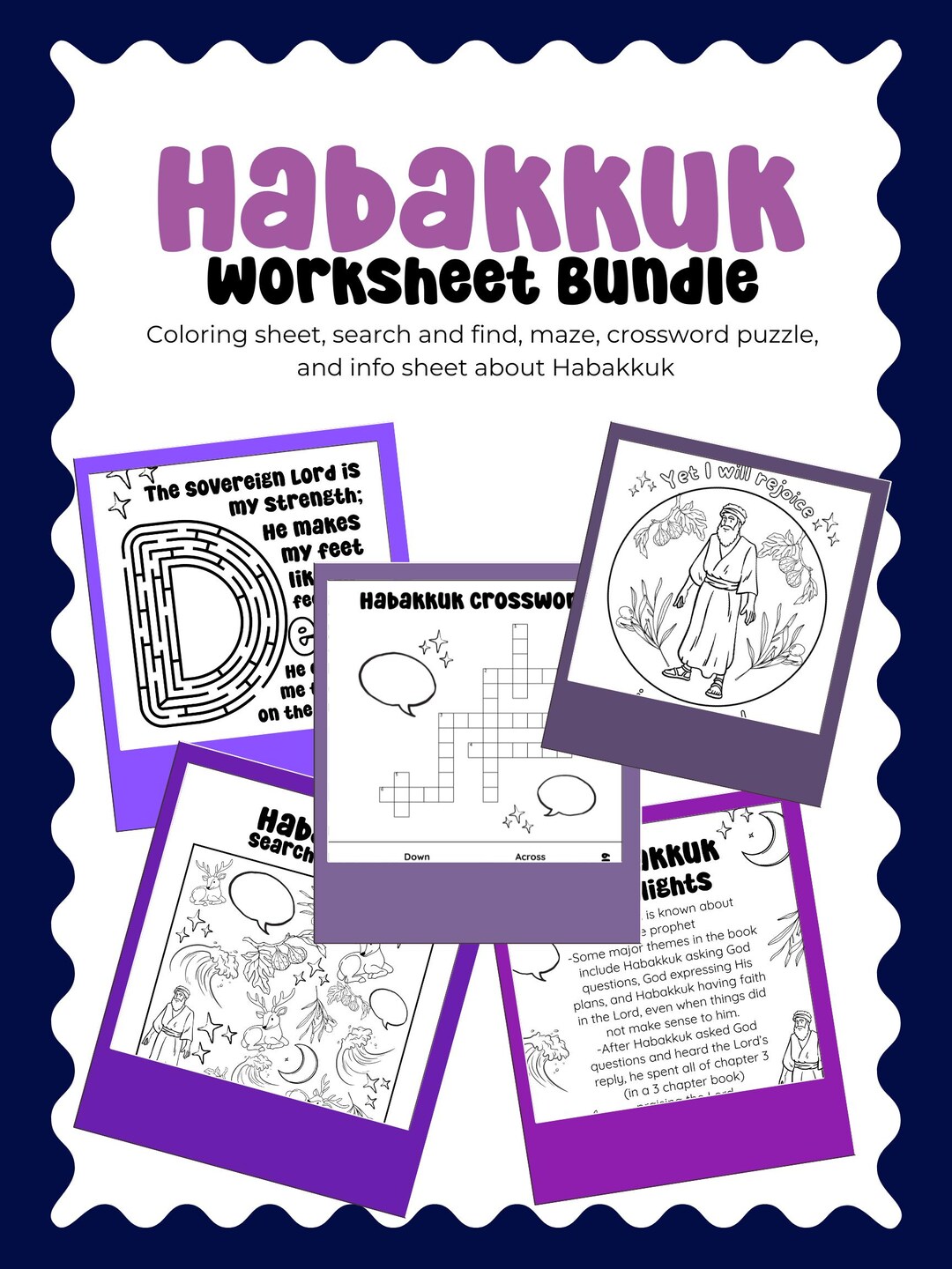 Habakkuk Worksheet Bundle: Sunday School Activities (digital Download ...