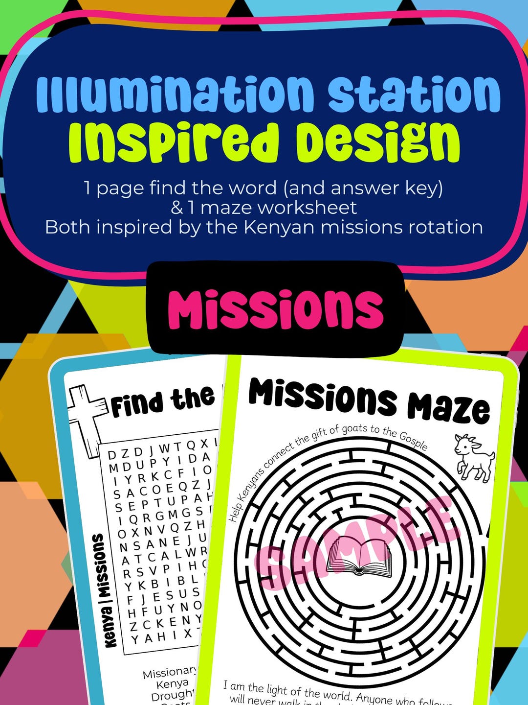 2 Pack Missions Worksheets - Illumination Station VBS - Kenya - Etsy