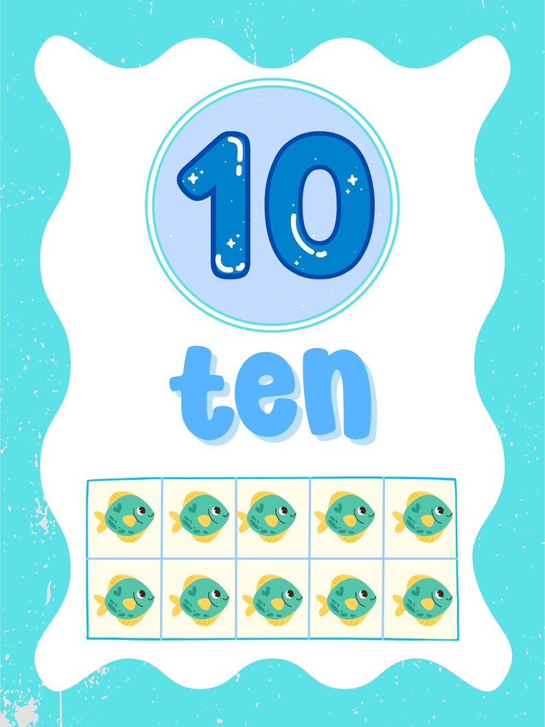 Number Posters 1-10 Retro Ocean Inspired Classroom Decoration Digital ...