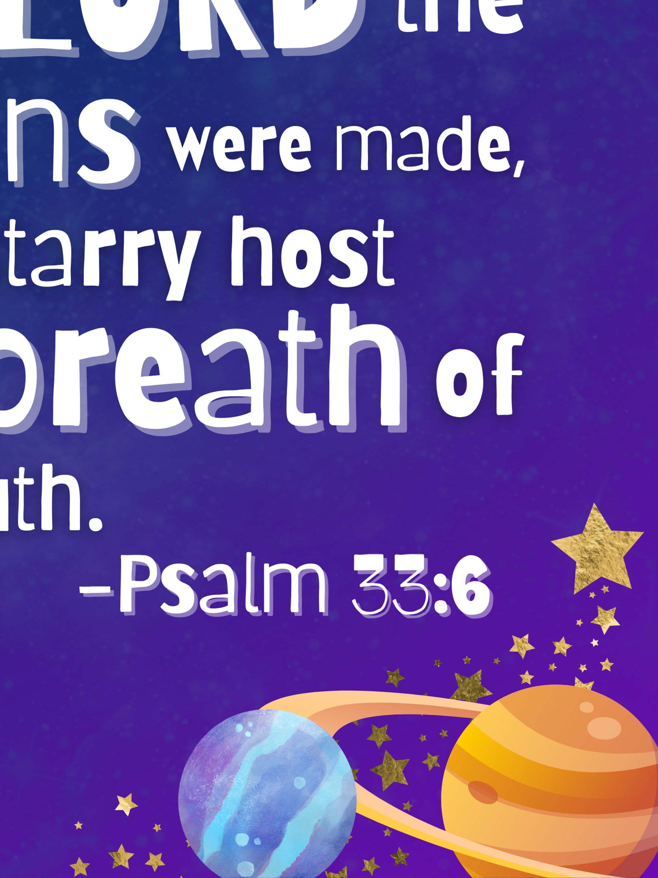 Psalm 33:6 Digital Download Bible Verse for Space Nursery - Etsy