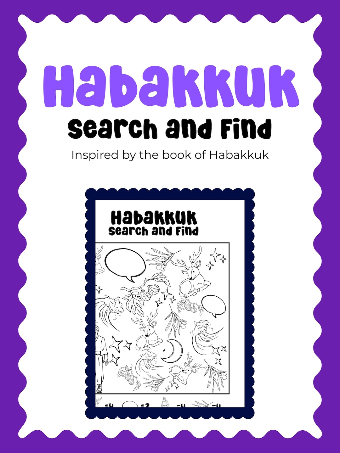 Habakkuk Search and Find Digital Download Worksheet - Sunday School ...