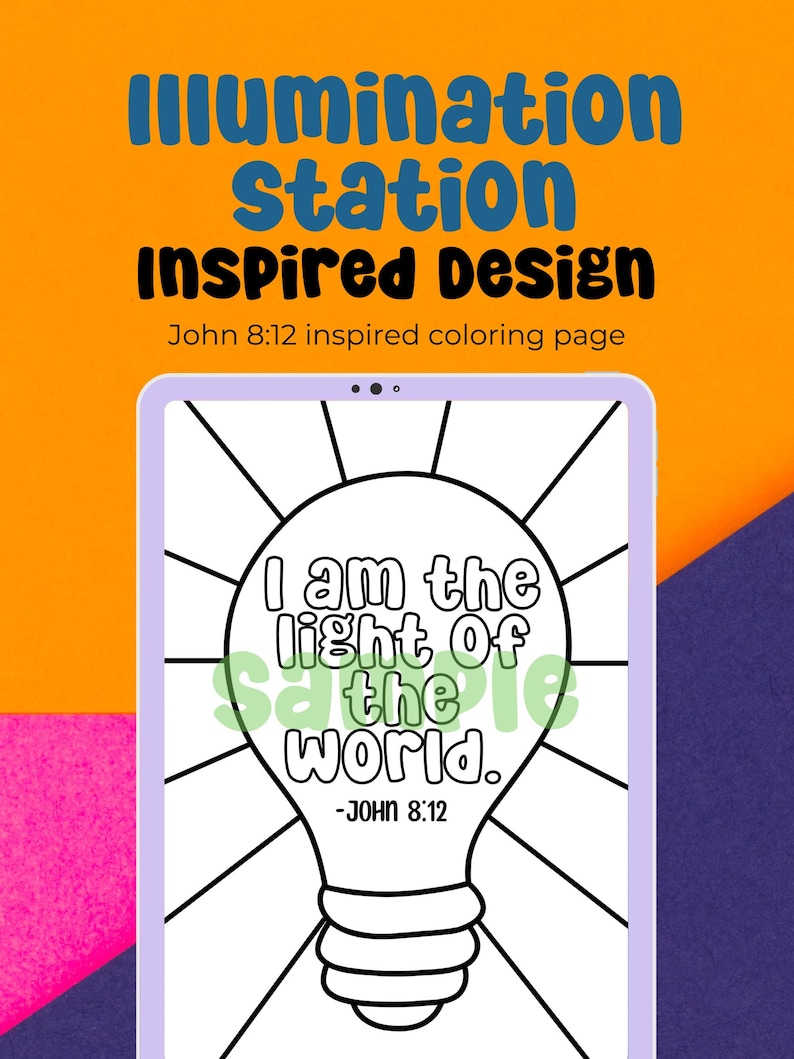 John 8:12 Bible Verse Coloring Page (digital Download) - Etsy