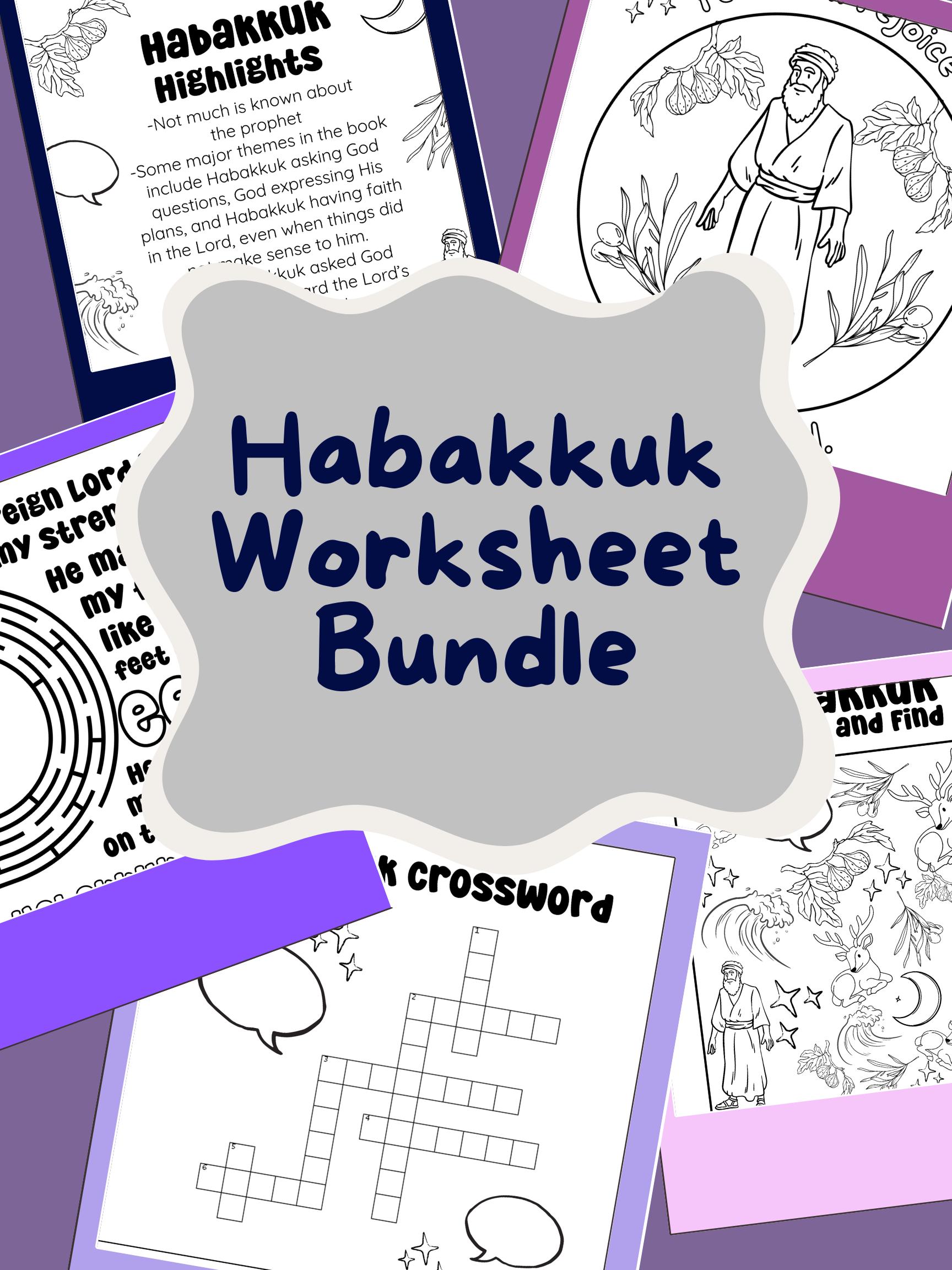 Habakkuk Worksheet Bundle: Sunday School Activities (digital Download ...