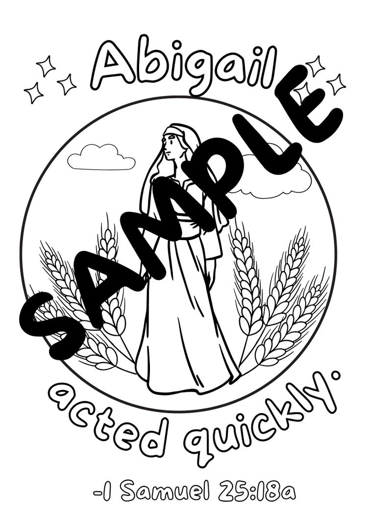 Abigail Bible Story Worksheet Bundle – Sunday School (digital Download) - Etsy