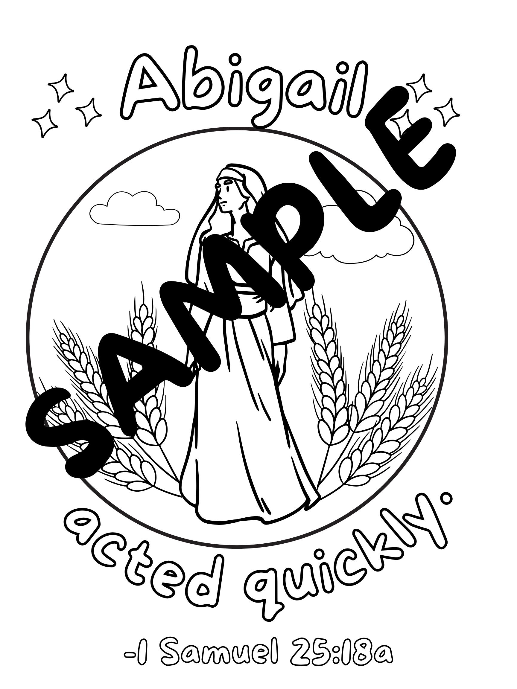 Abigail Bible Story Worksheet Bundle – Sunday School (digital Download ...