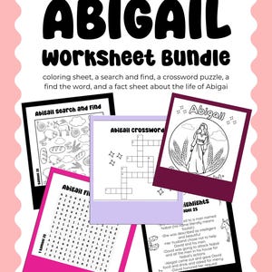 Abigail Bible Story Worksheet Bundle - Etsy