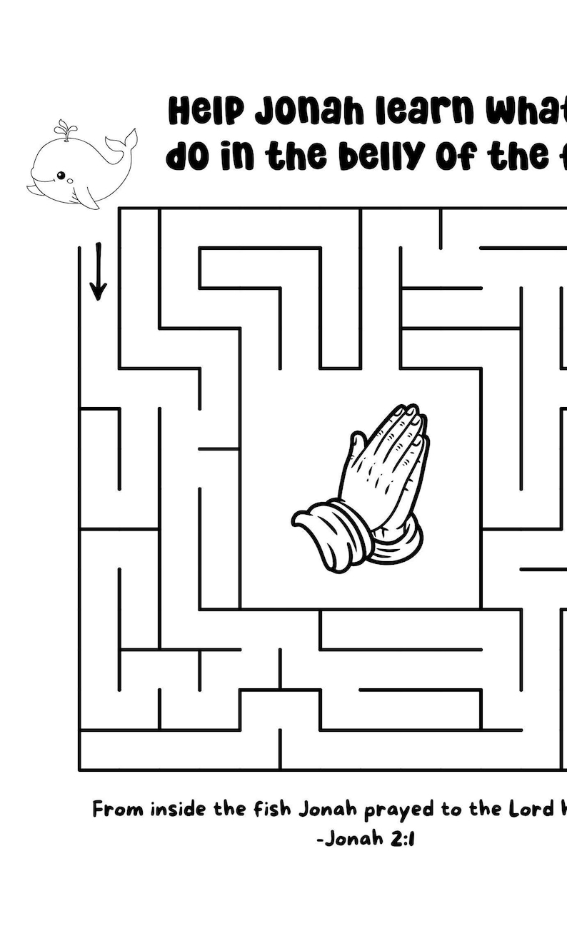 Jonah Bible Story Worksheet Bundle – Sunday School Activities (digital ...