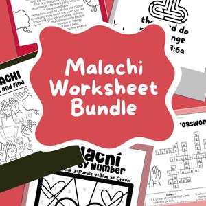 Malachi Bible Character Worksheet Bundle: Sunday School Activities ...