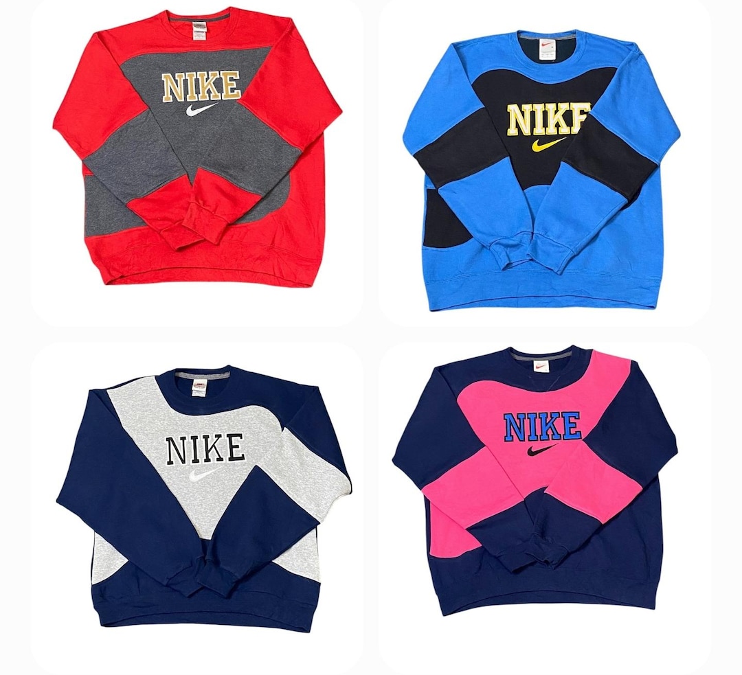 Nike Reworked Sweatshirts Mens S M L XL Black Red Grey Pink - Etsy