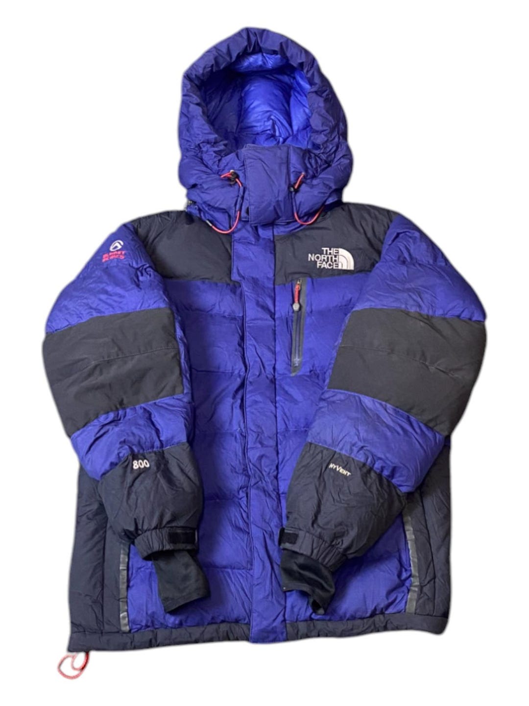 The North Face Nuptse 800 Down Puffer Jacket Mens M Blue Black ...