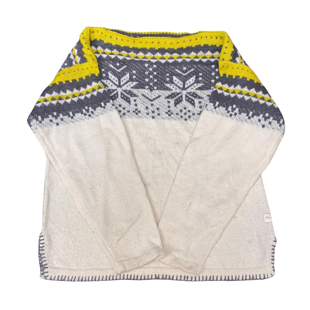 Northern Truck Jumper Womens Medium White Yellow Fair Isle Warm Winter ...