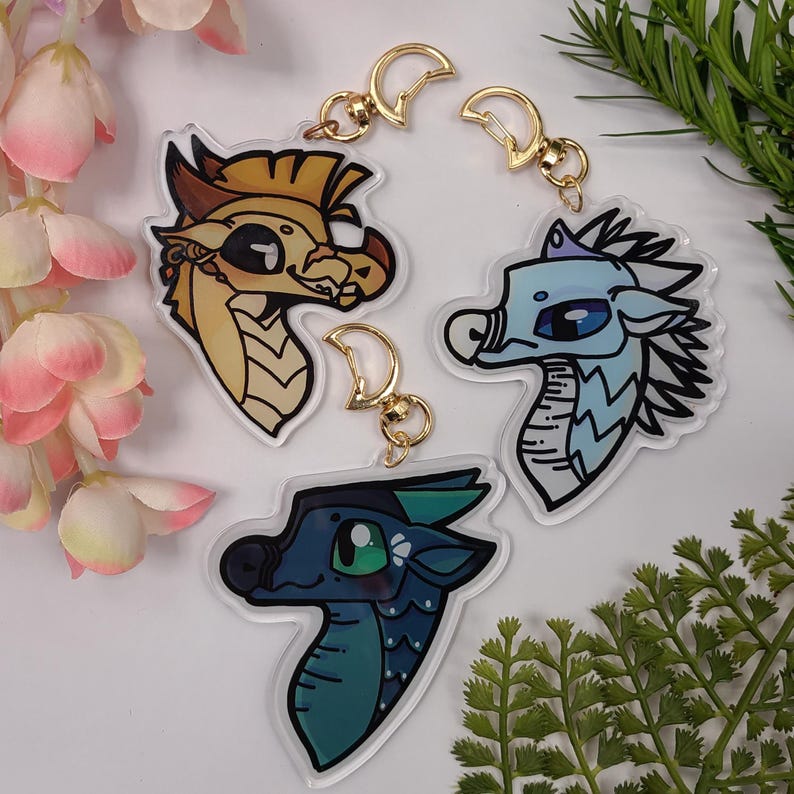 Wings of Fire Qibli Keychain/jade Winglet Keychain - Etsy