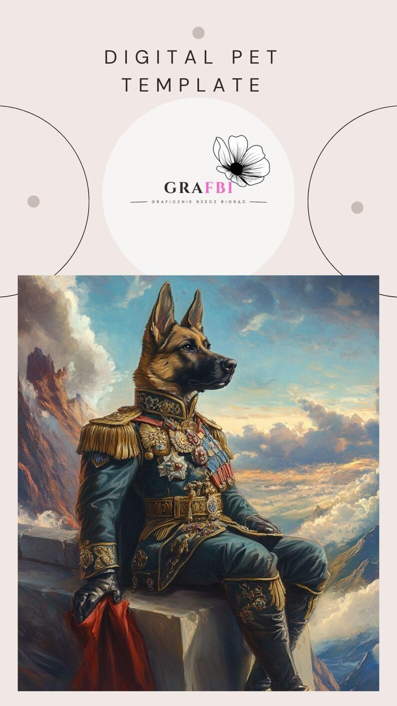 Royal Animals - Digital Portrait Templates and Oil Painting Overlays ...