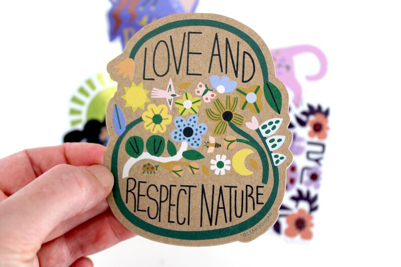 Love and Respect Nature Kraft Sticker - Etsy