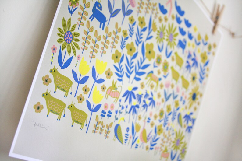 Folklore Blue Print | Etsy