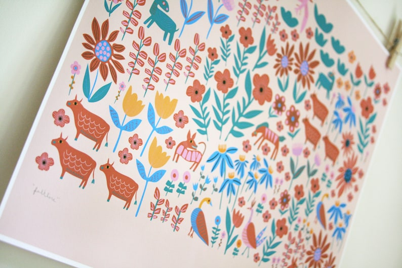 Folklore Peach Print - Etsy