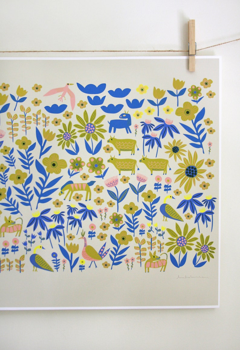 Folklore Blue Print | Etsy