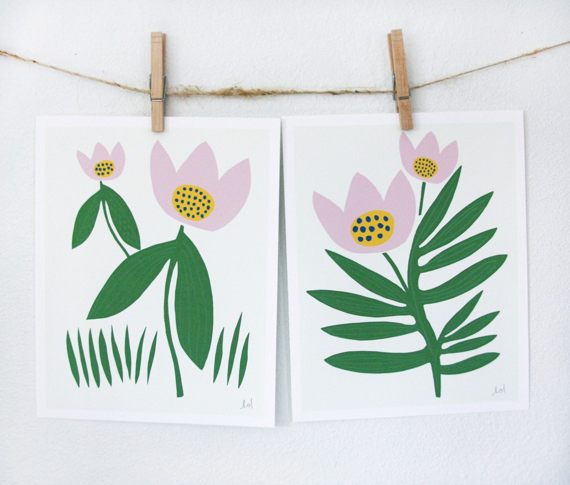Two Tulips Print Set - Etsy