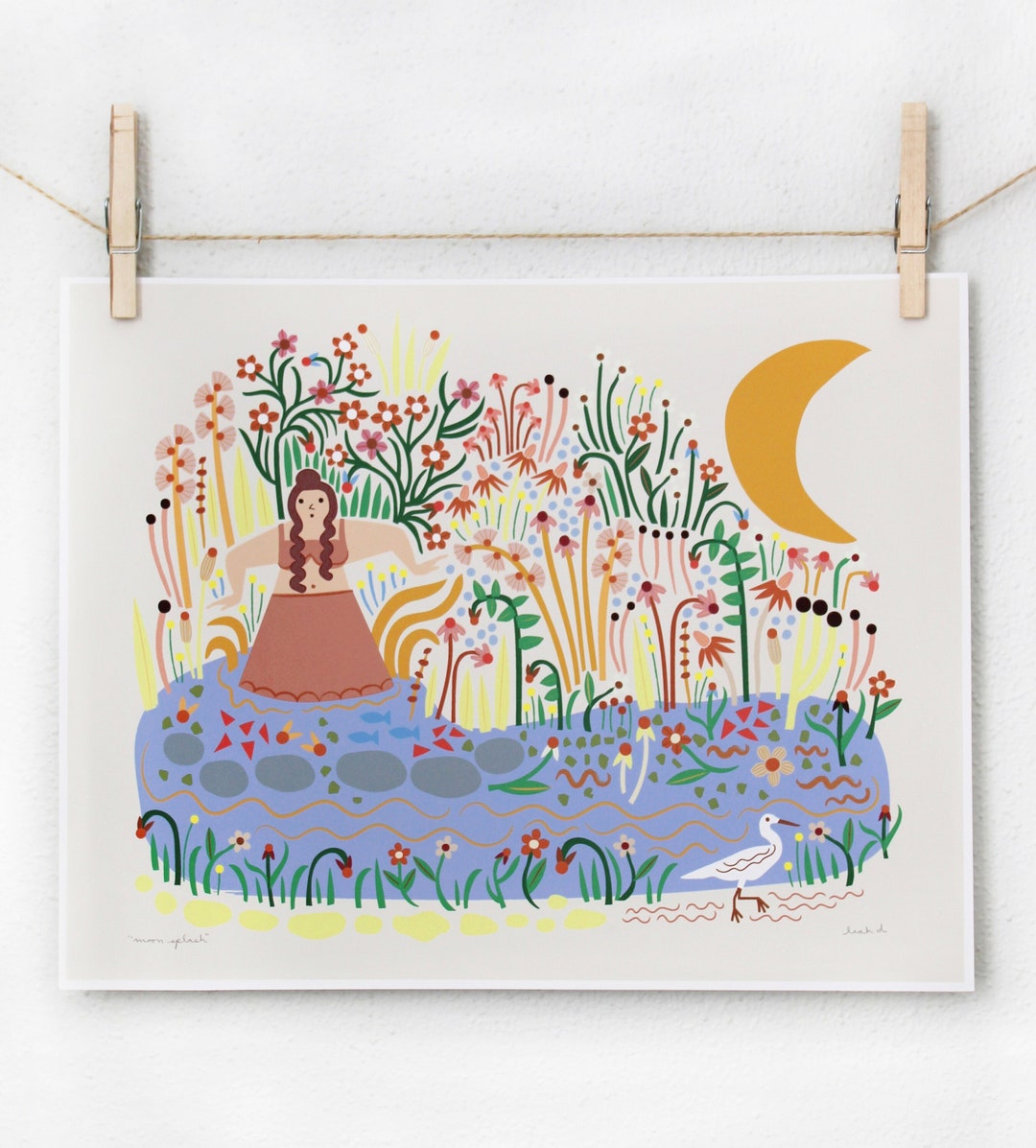 Moon Splash Print - Etsy