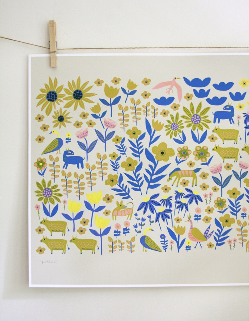 Folklore Blue Print | Etsy