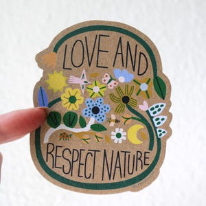 Love and Respect Nature Kraft Sticker - Etsy