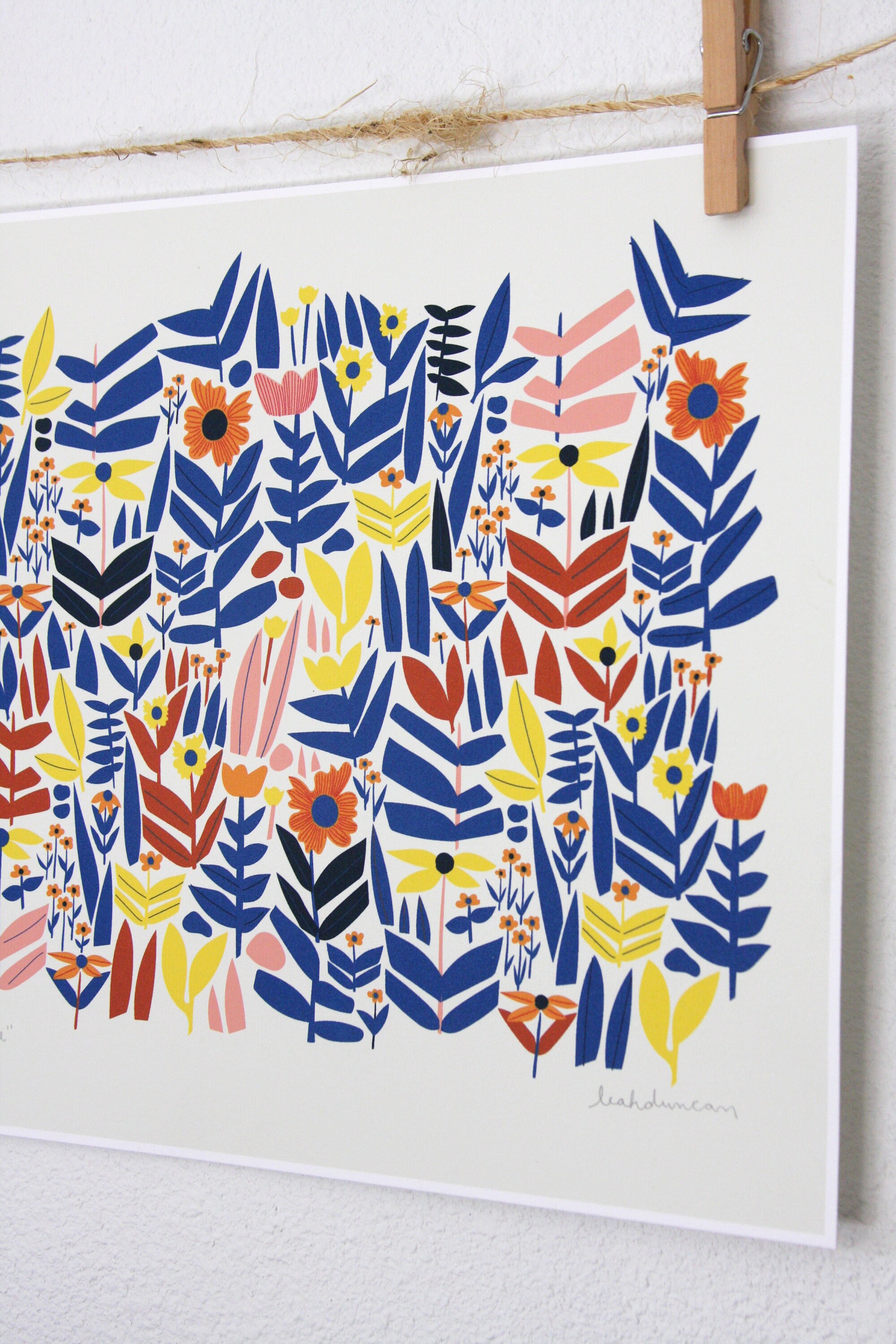 Autumn and Blue Print | Etsy