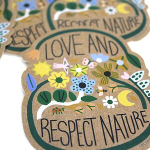 Love and Respect Nature Kraft Sticker - Etsy