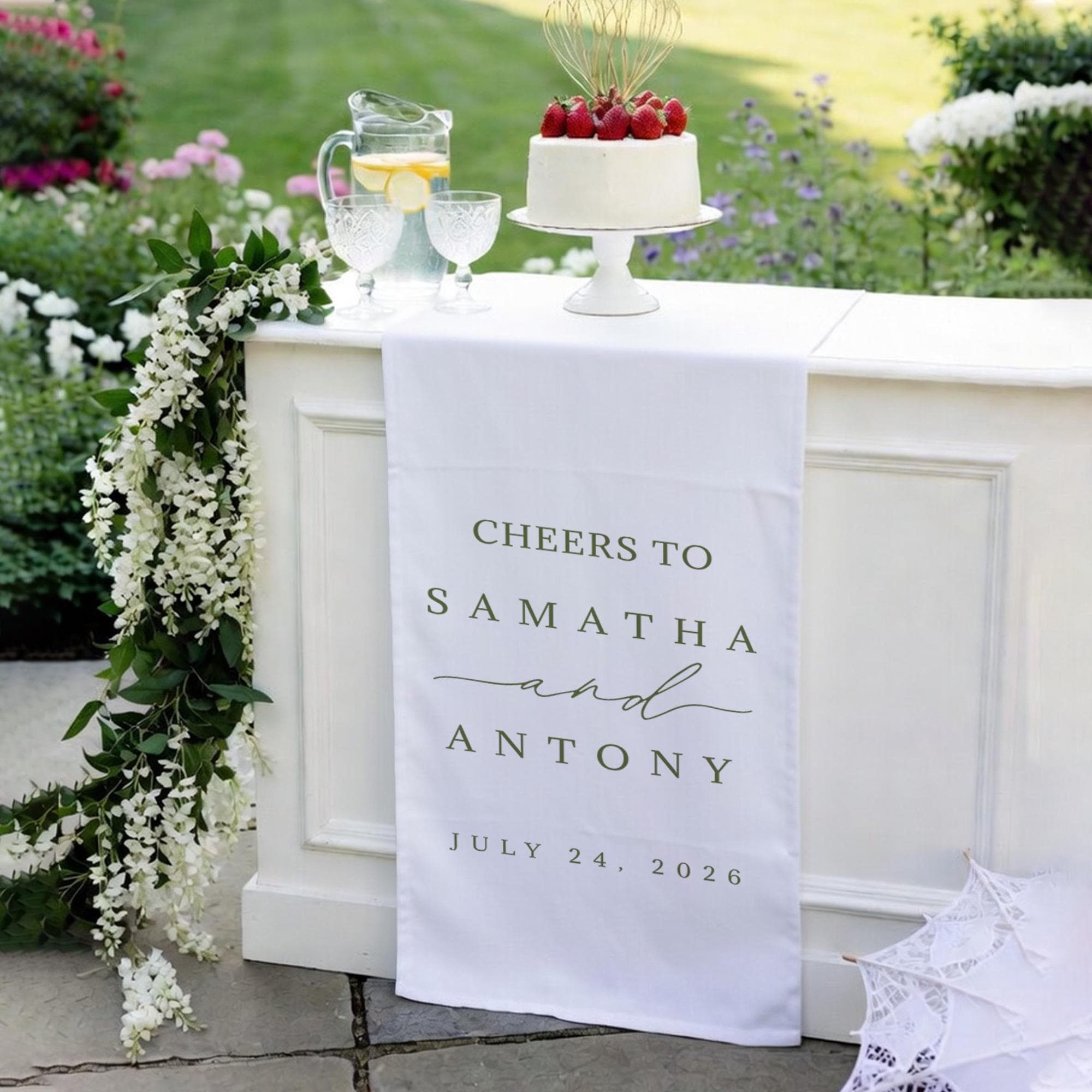 Personalized Linen Bar & Event Sign, Wedding, Birthday, Anniversary ...