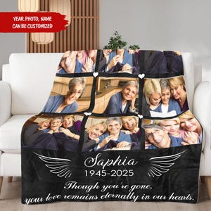 Custom Memorial Blanket With Photos and Name, Memory Blanket for Loss ...
