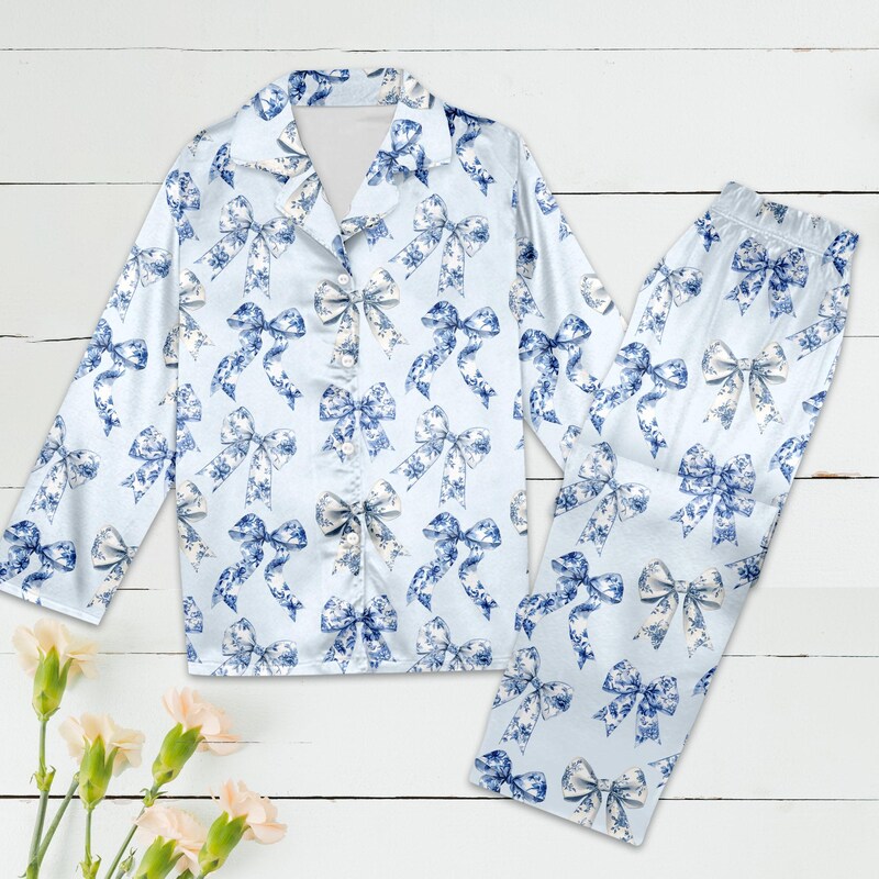 Bow Pajama Set - Etsy