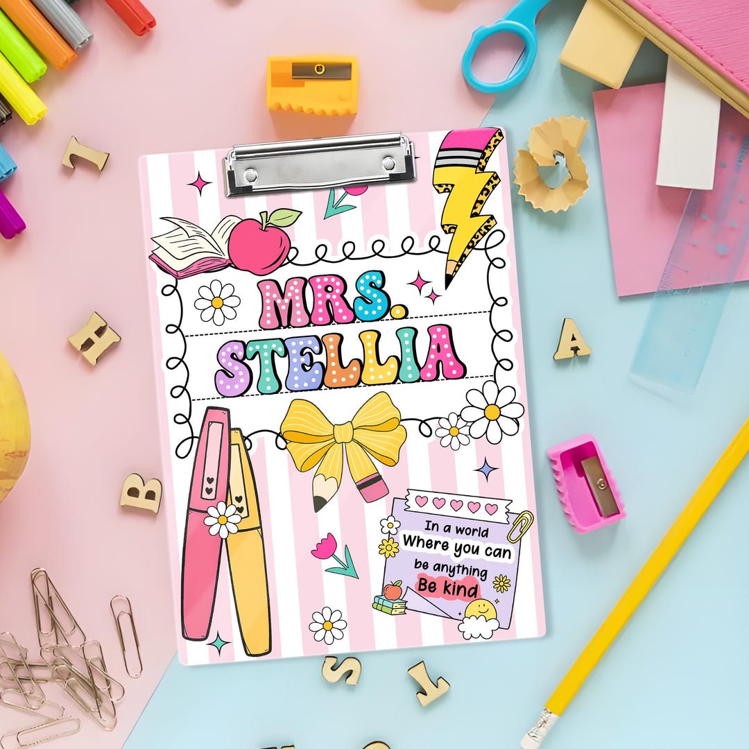 Personalized Teacher Back to School Clipboard, Custom Teacher Clipboard ...