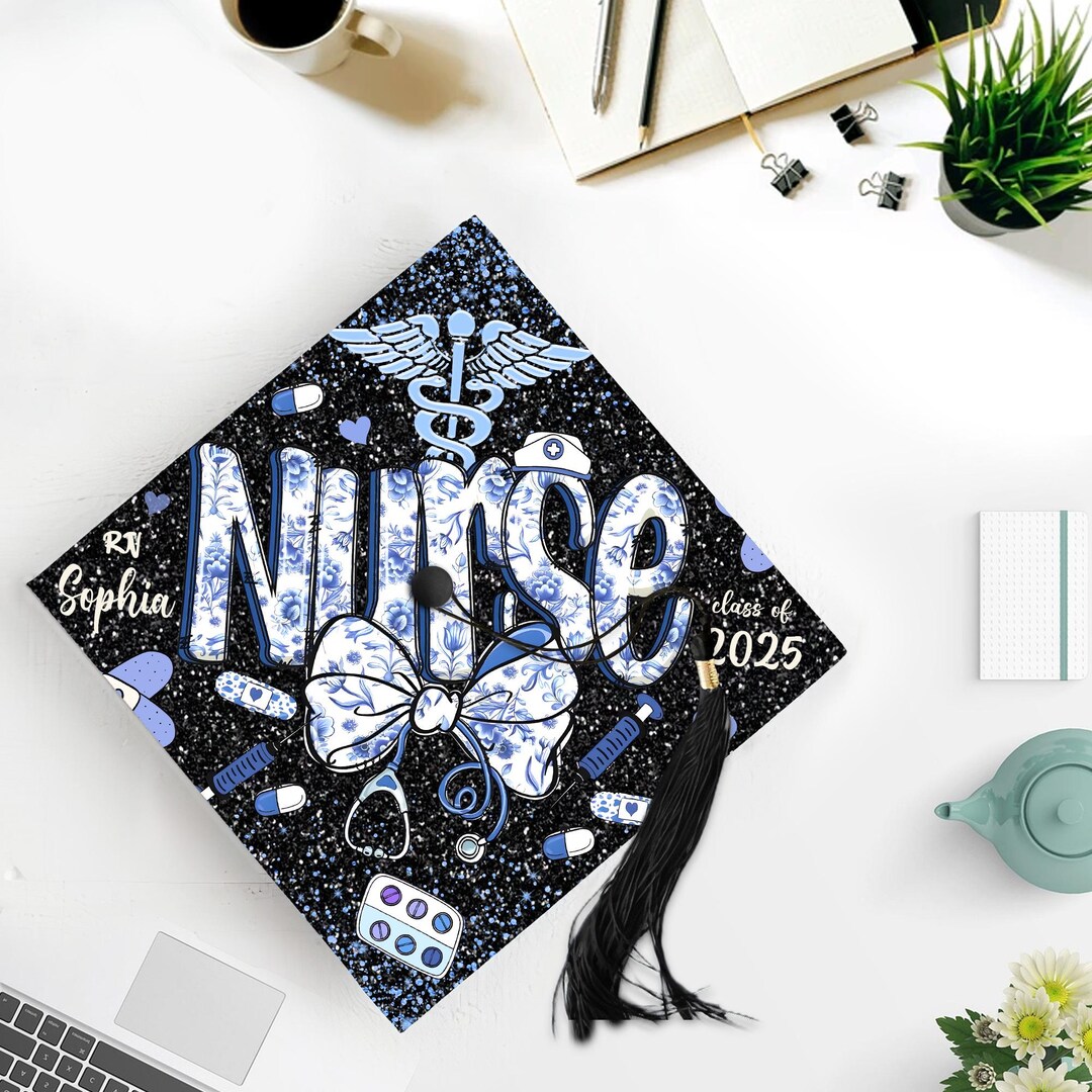 Nurse Graduation Cap Topper, Custom Grad Cap Decoration for Nurse, RN ...