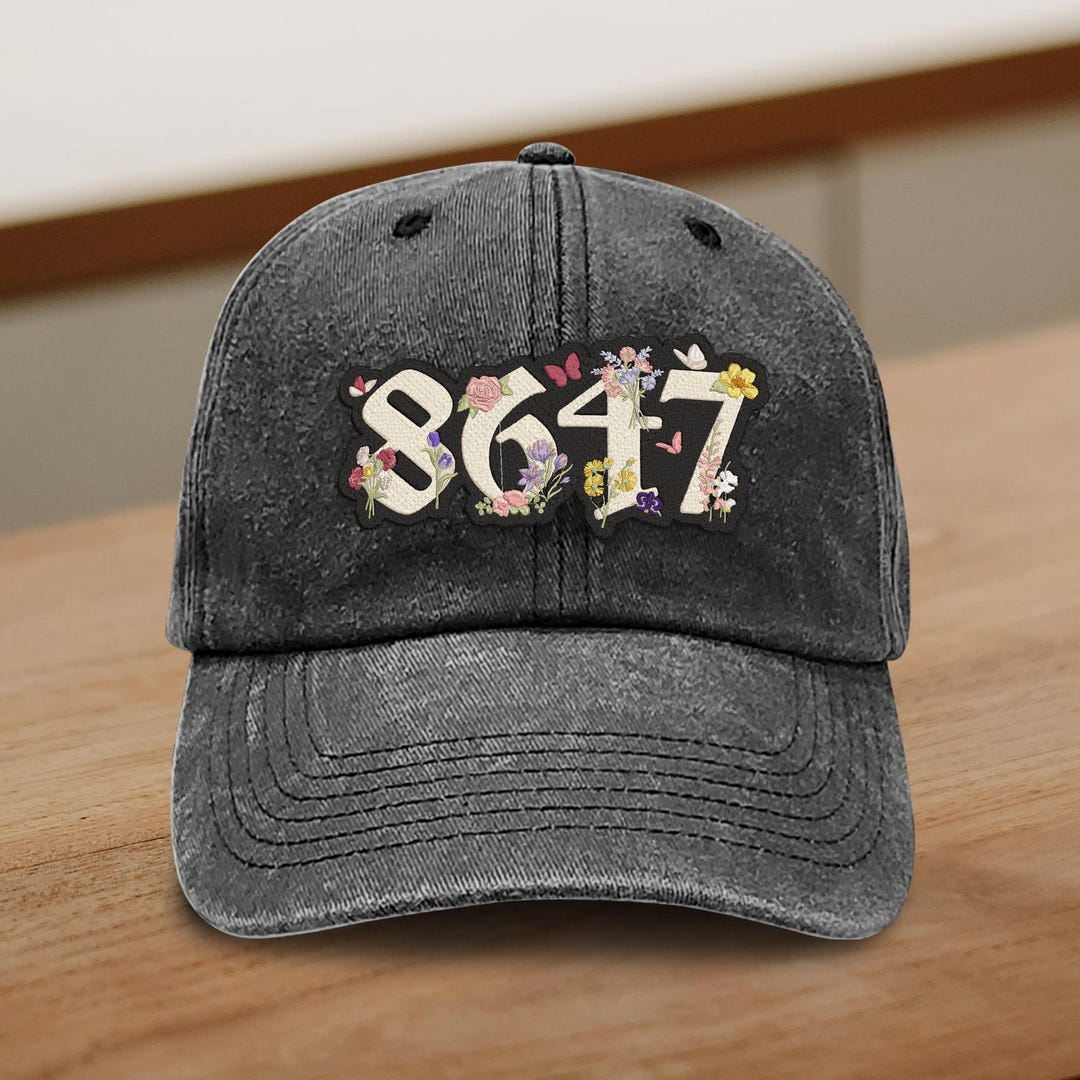 8647 Embroidered Hat, FDT Subtle Anti Trump Cap, Washed Baseball Hat ...