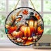 Fall Pumpkin Lantern Decor Window Suncatcher, Fall Vibes Window Hanging ...