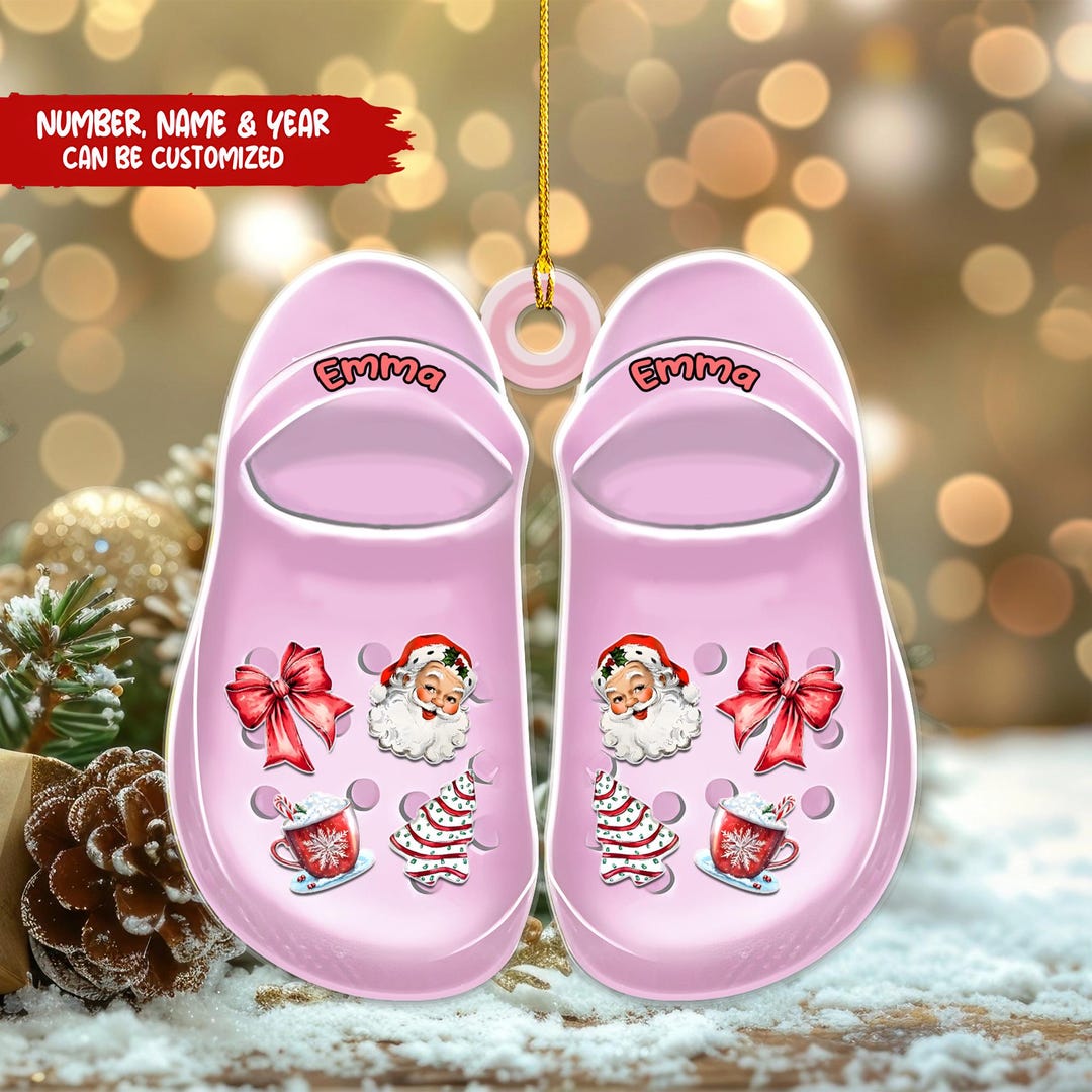 Crocin' Around the Christmas Tree Ornament Acrylic, Crocs Stack Tree ...