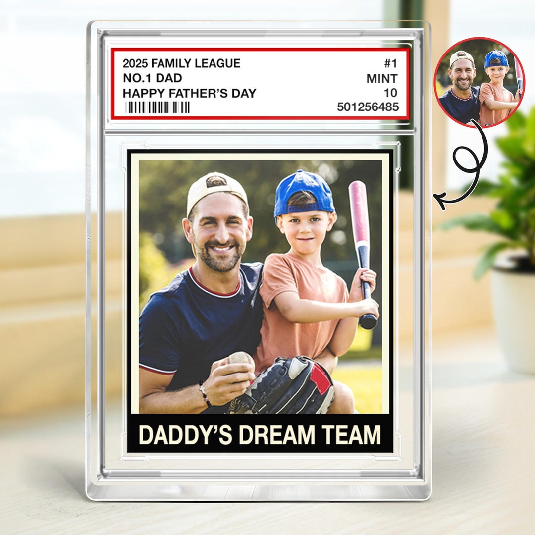 Custom Family League No. 1 Dad, Personalized Trading Card Acrylic Block ...