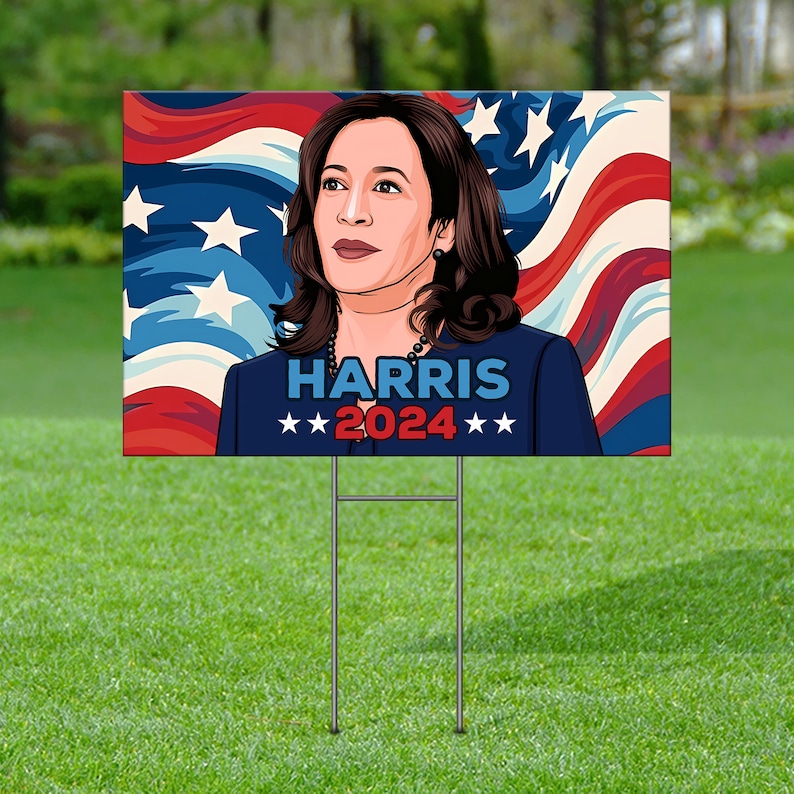 Kamala Harris Yard Sign, Harris for President Support Garden Sign ...