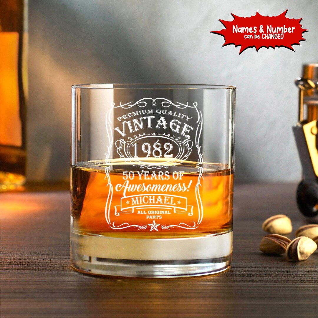 Personalized Birthday Whiskey Glass, Customized Age of Perfection ...