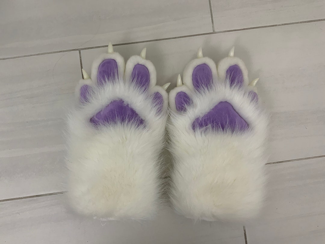 White and Purple Fursuit Paws - Etsy