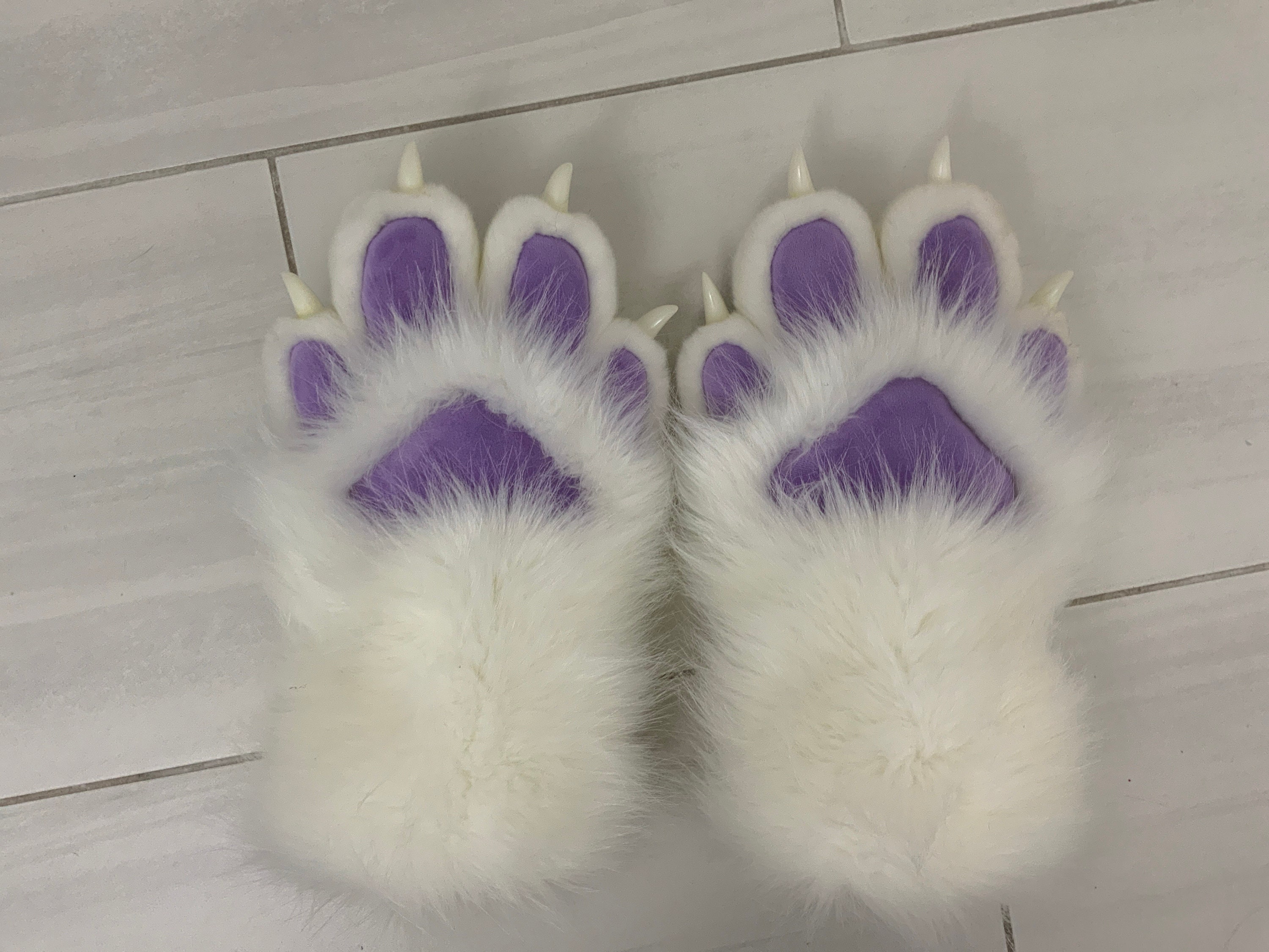 White and Purple Fursuit Paws - Etsy